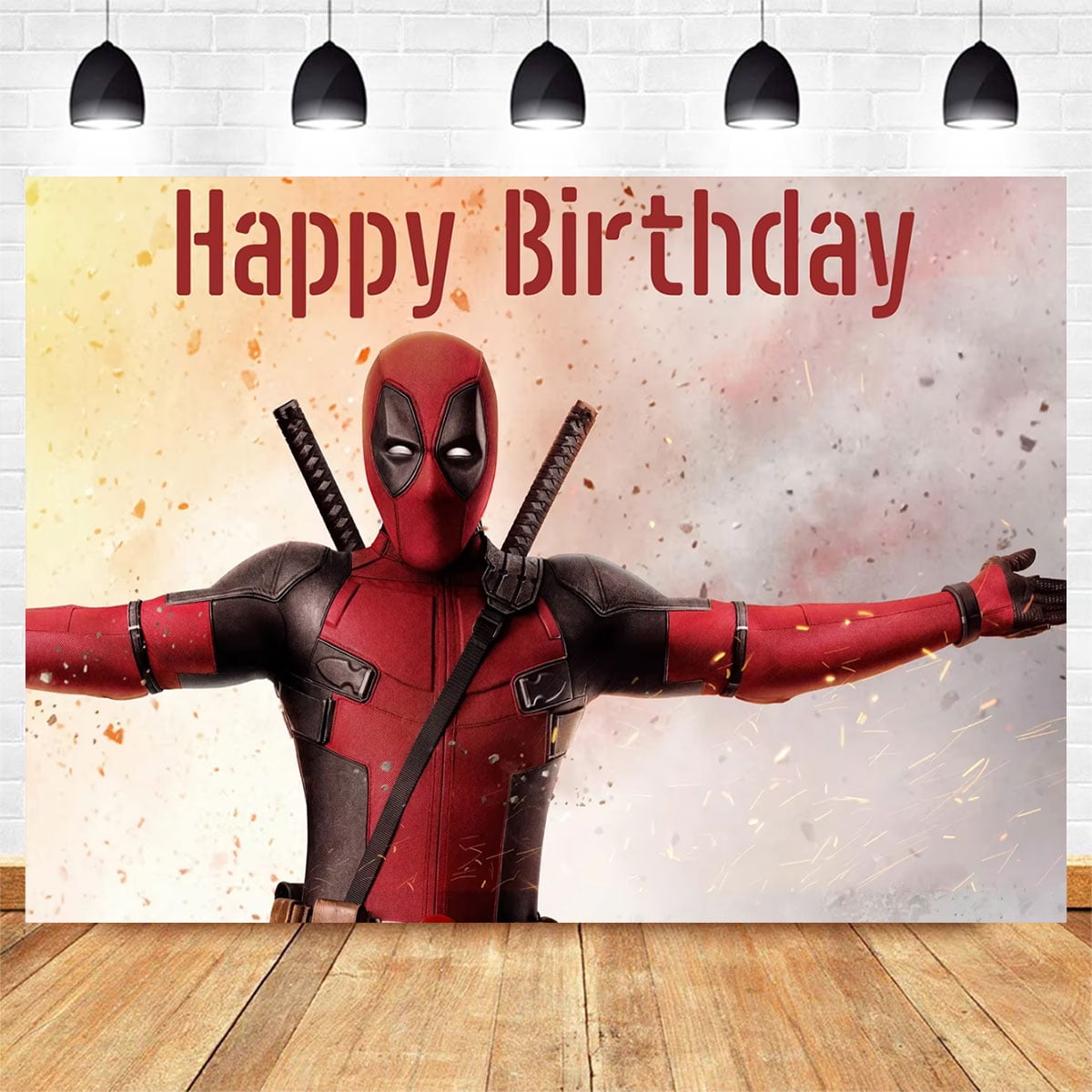 Undead Deadpool Theme Happy Birthday Party Vinyl Background Banner Baby ...