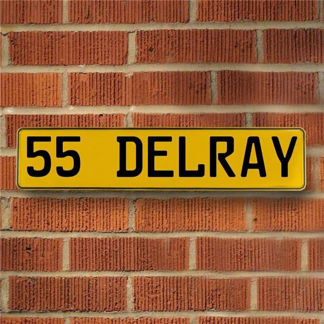 Vintage Parts USA 55 DELRAY - Yellow Aluminum Street Sign Mancave Euro ...