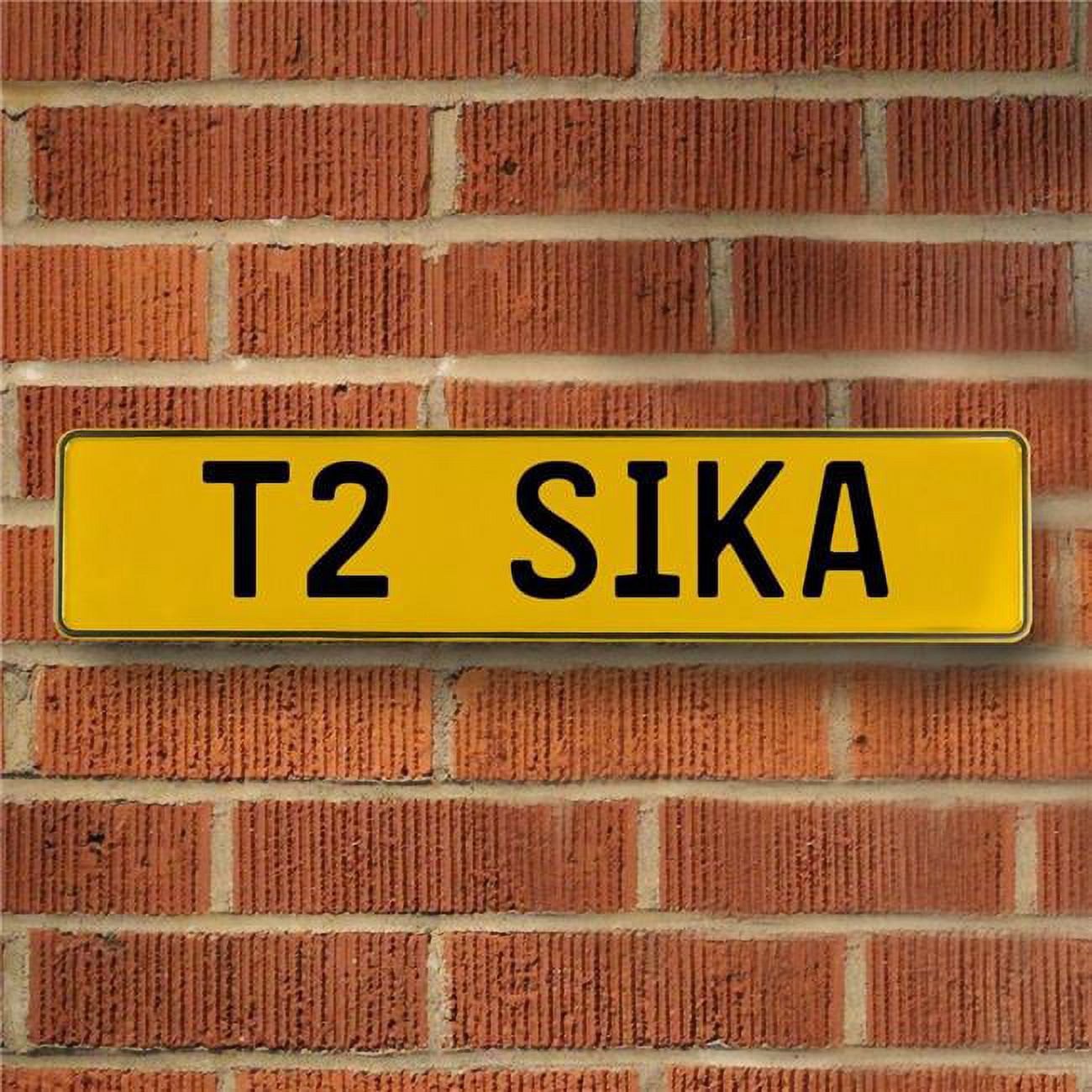 Vintage Parts USA 786478 T2 SIKA - Yellow Aluminum Street Sign Mancave ...
