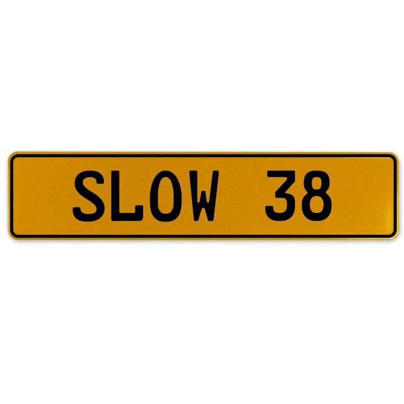 Vintage Parts USA SLOW 38 - Yellow Aluminum Street Sign Mancave Euro ...