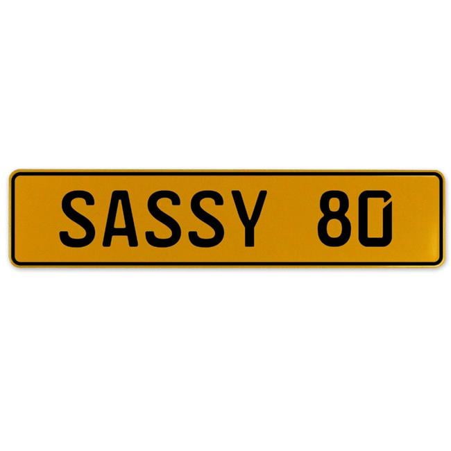 Vintage Parts USA Sassy 80 - Yellow Aluminum Street Sign Mancave Euro ...