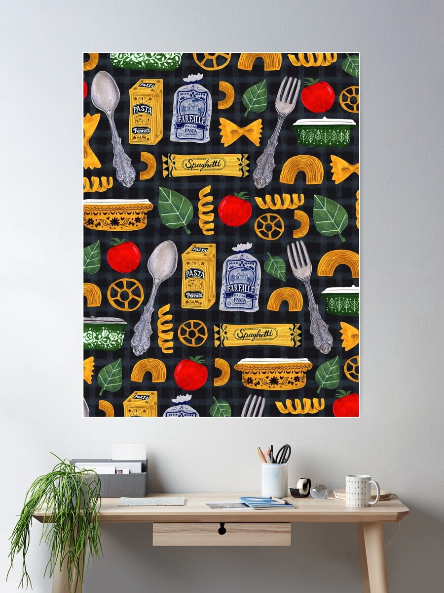 Vintage Pasta Poster Wall Art, Modern Wall Decor For Living Room ...
