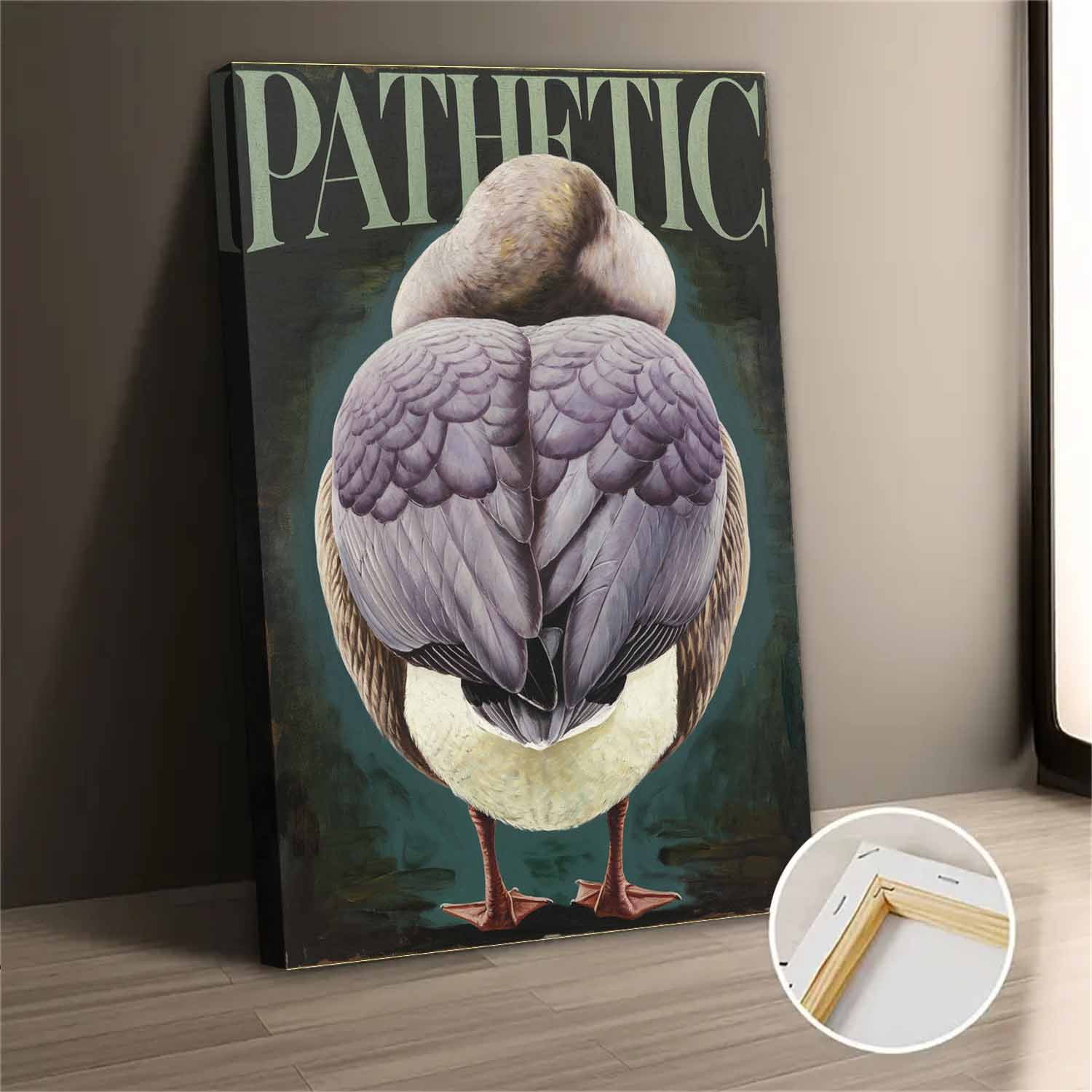Vintage Pathetic Duck Canvas Wall Art Print for Bedroom Living Room ...