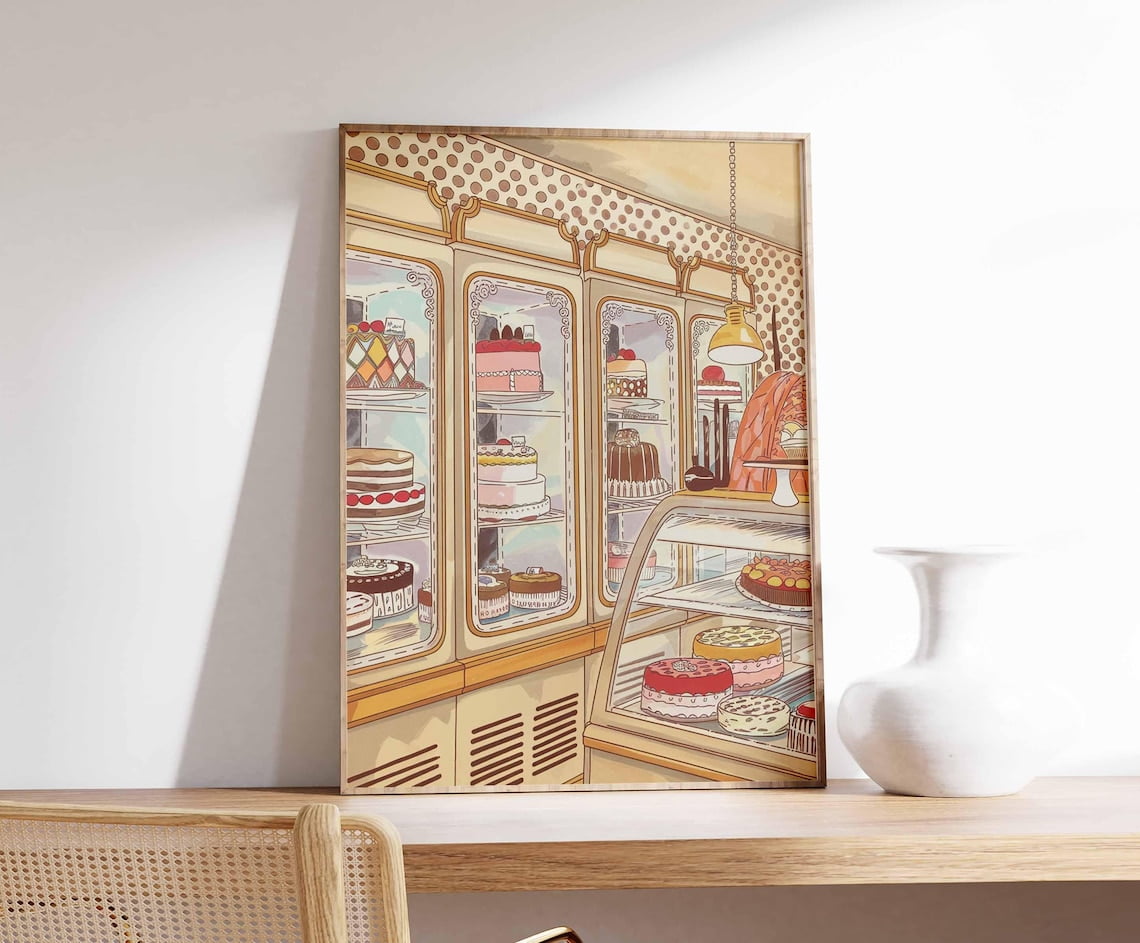 Vintage Patisserie Wall Art, Cafe Print, Food Print, French Bakery ...