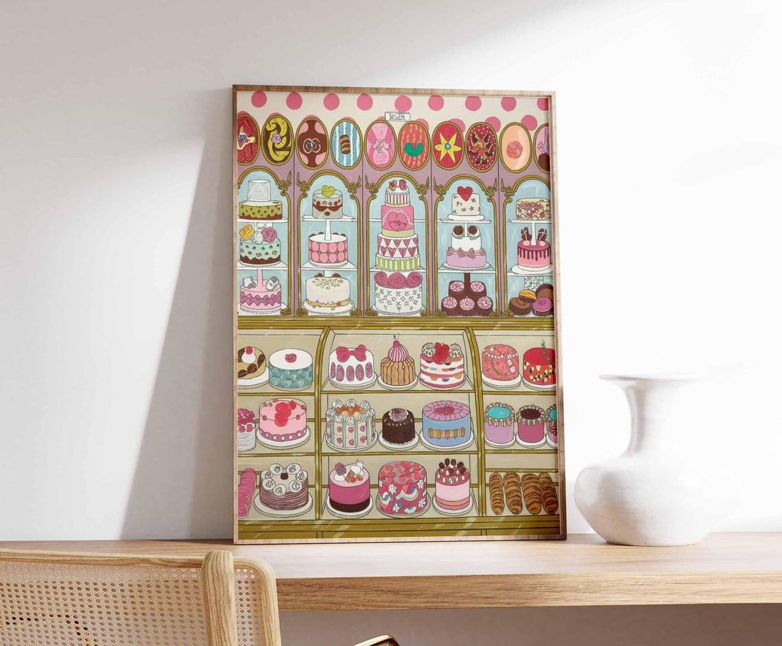 Vintage Patisserie Wall Art, Cafe Print, Food Print, French Bakery ...