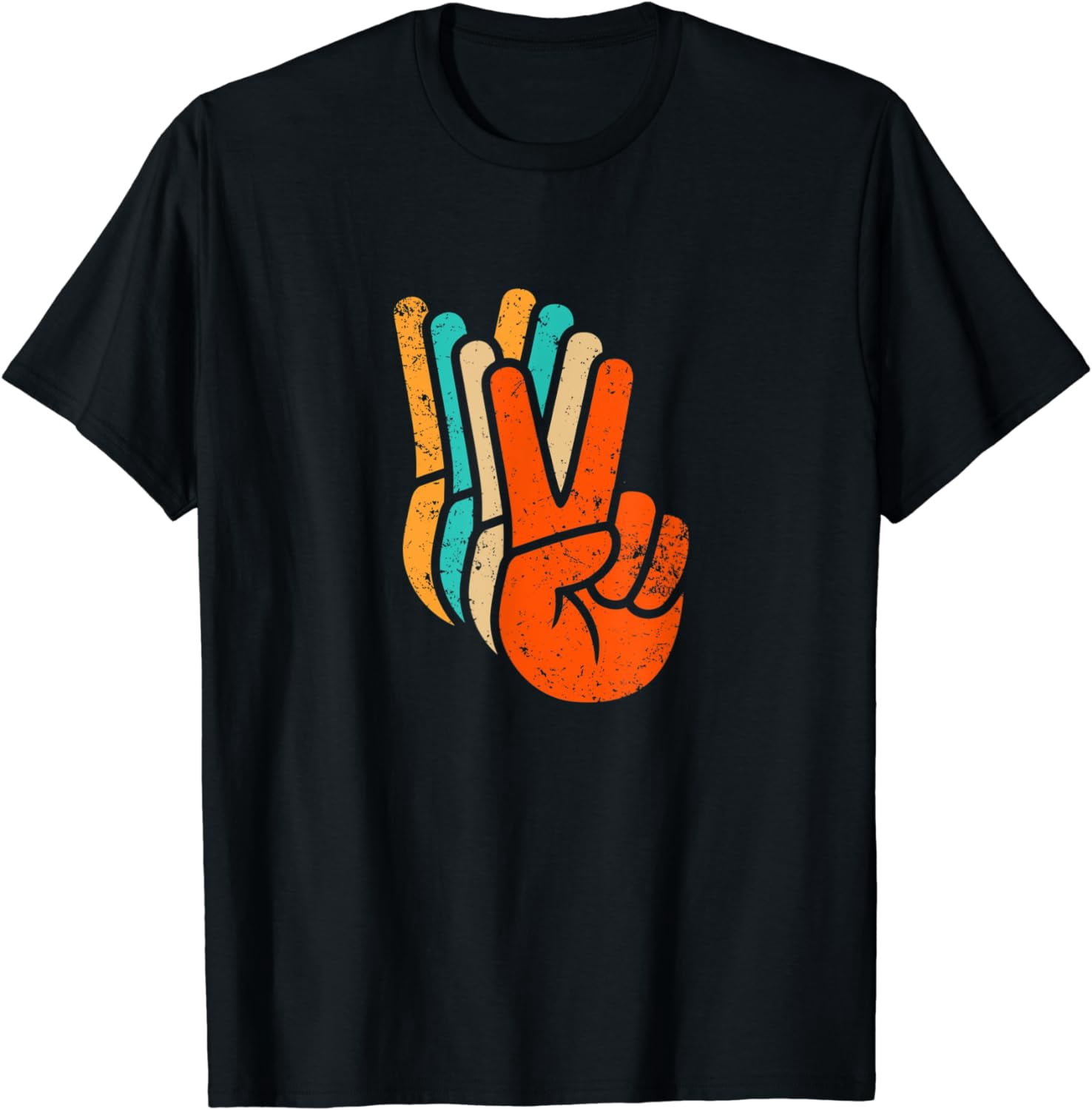 Vintage Peace Symbol | Peace Hand Sign | Victory Hand V Sign T-Shirt ...