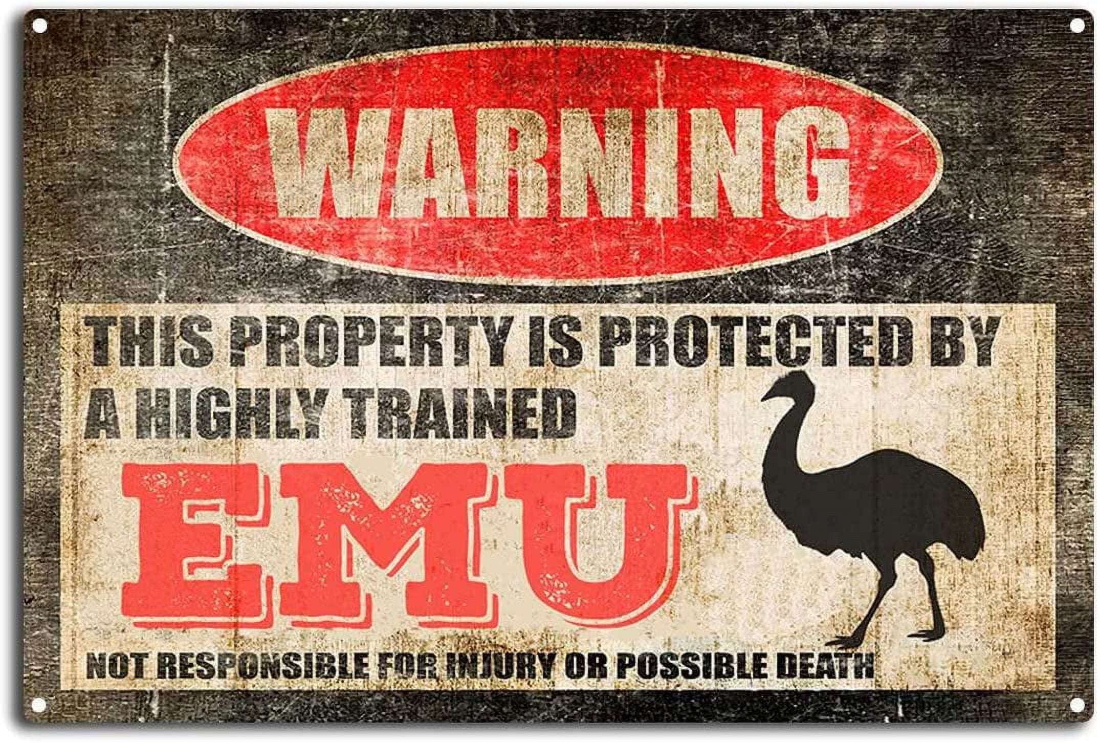 Vintage Peacock Tin Sign,Warning This Property is Protected by a Highly ...