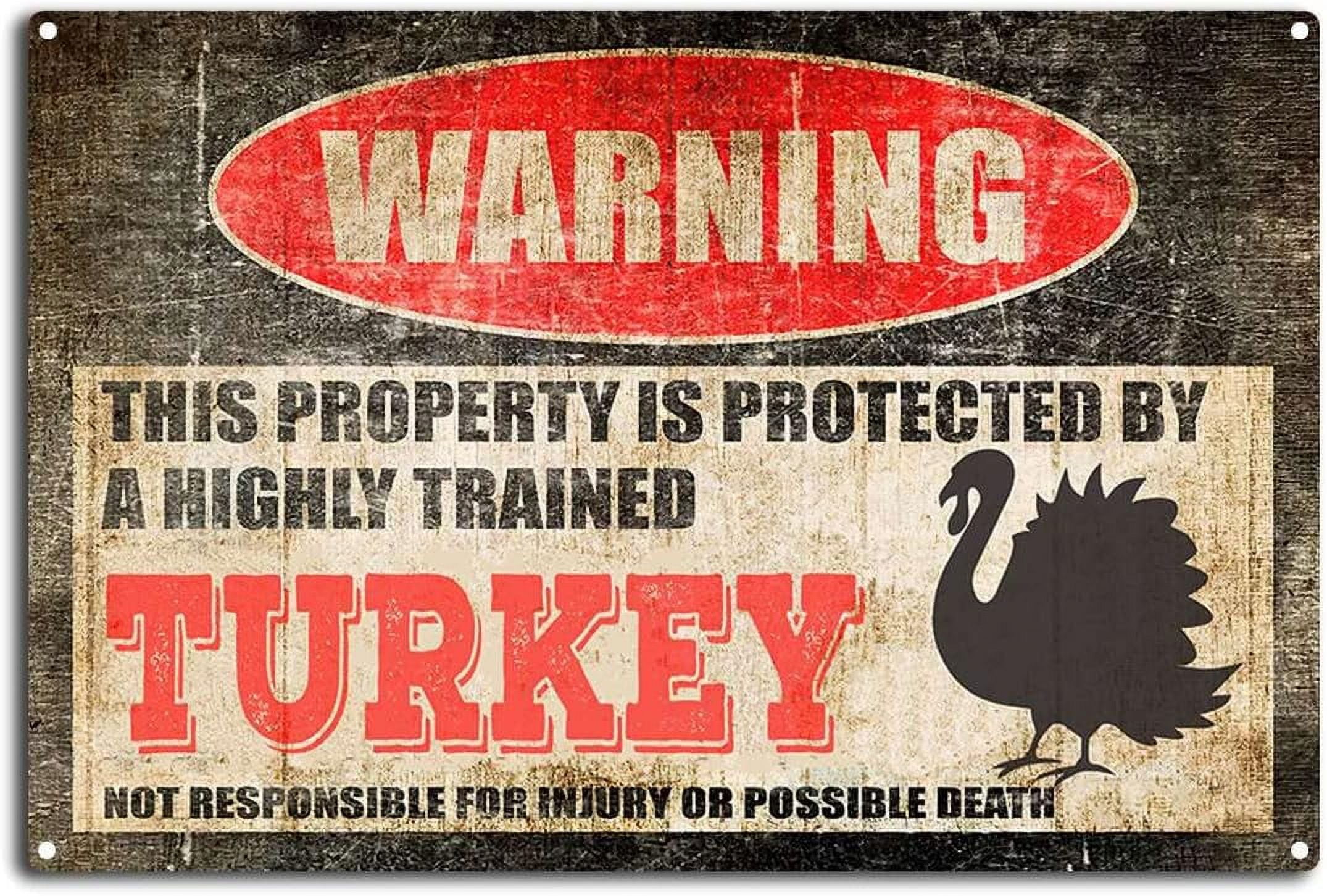 Vintage Peacock Tin Sign,Warning This Property is Protected by a Highly ...