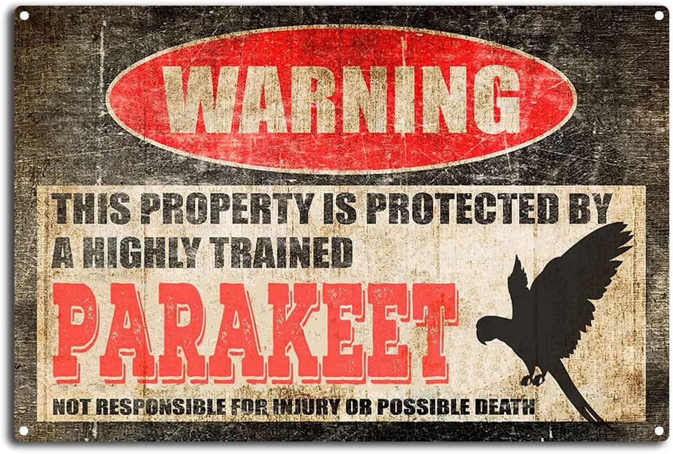 Vintage Peacock Tin Sign,Warning This Property is Protected by a Highly ...
