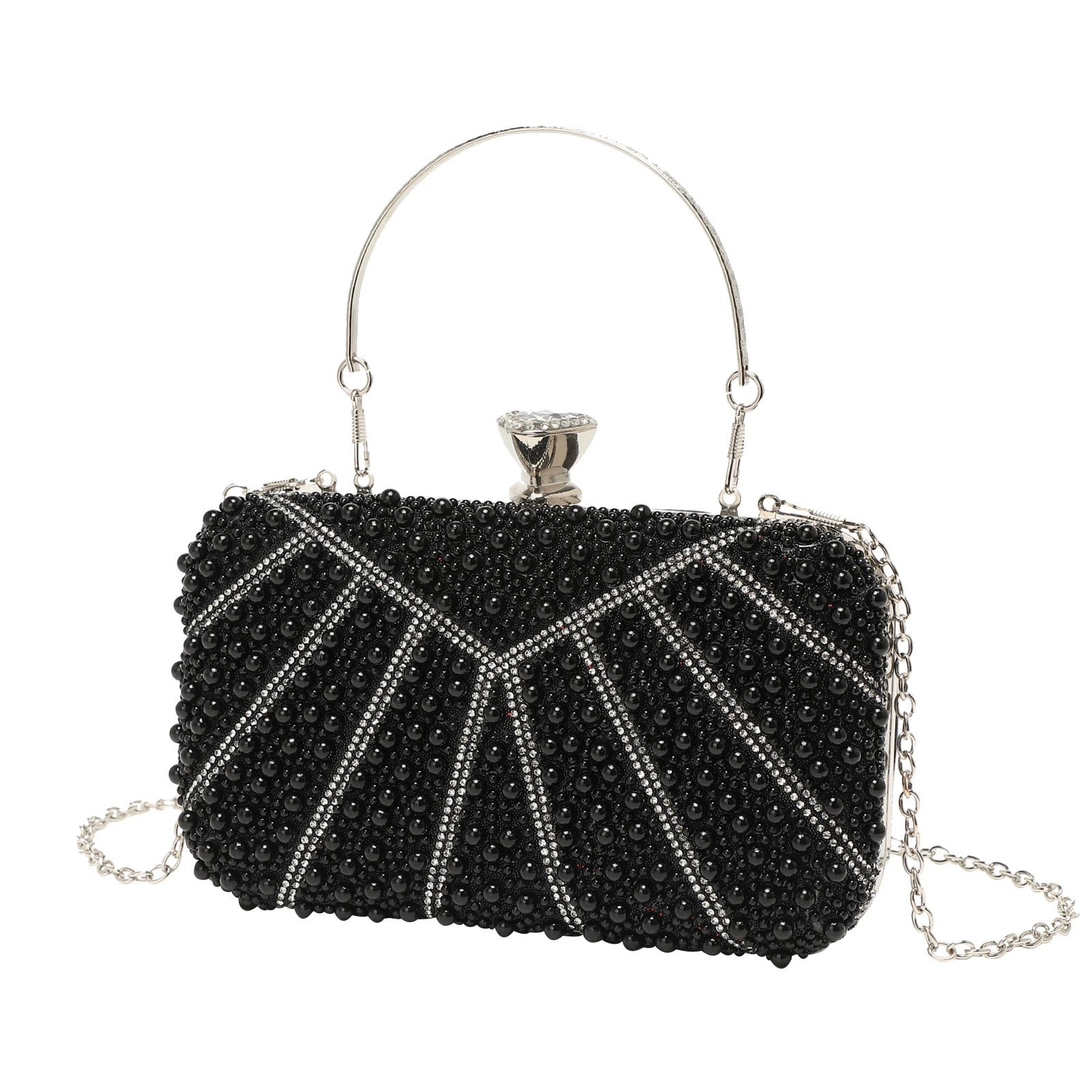 Vintage Pearl Beading Evening Bags Clutch 2023 Classic Suare Shape ...