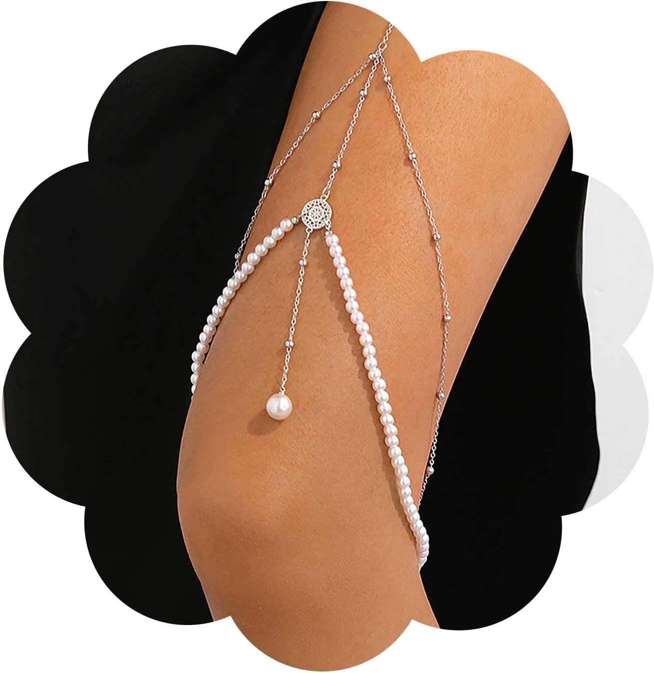 Vintage Pearl Thigh Chain Gold Pearl Body Chain Pearl Tassel Leg Chain ...