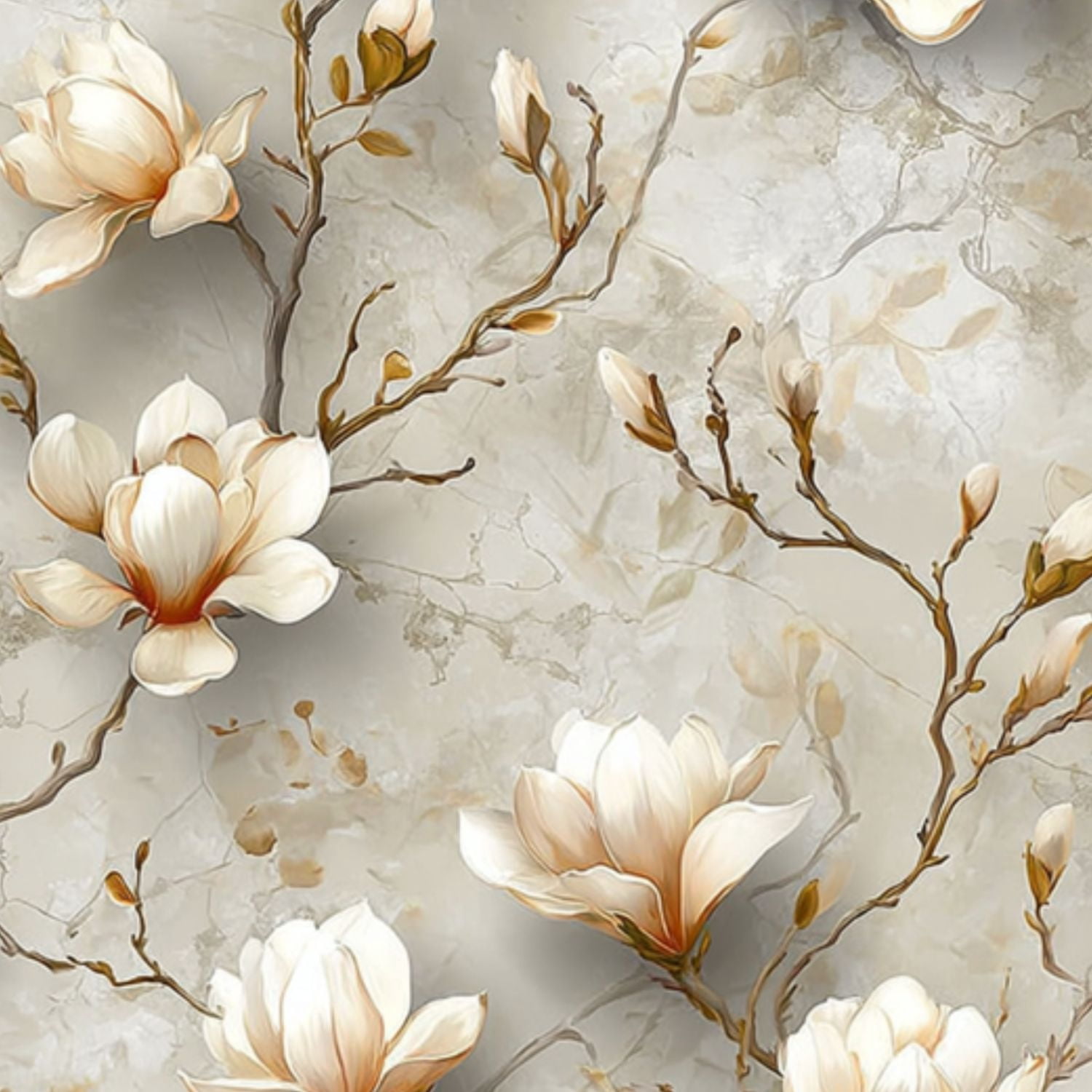 Vintage Peel and Stick Wallpaper 23.6in x 9.8ft Delicate Magnolia ...