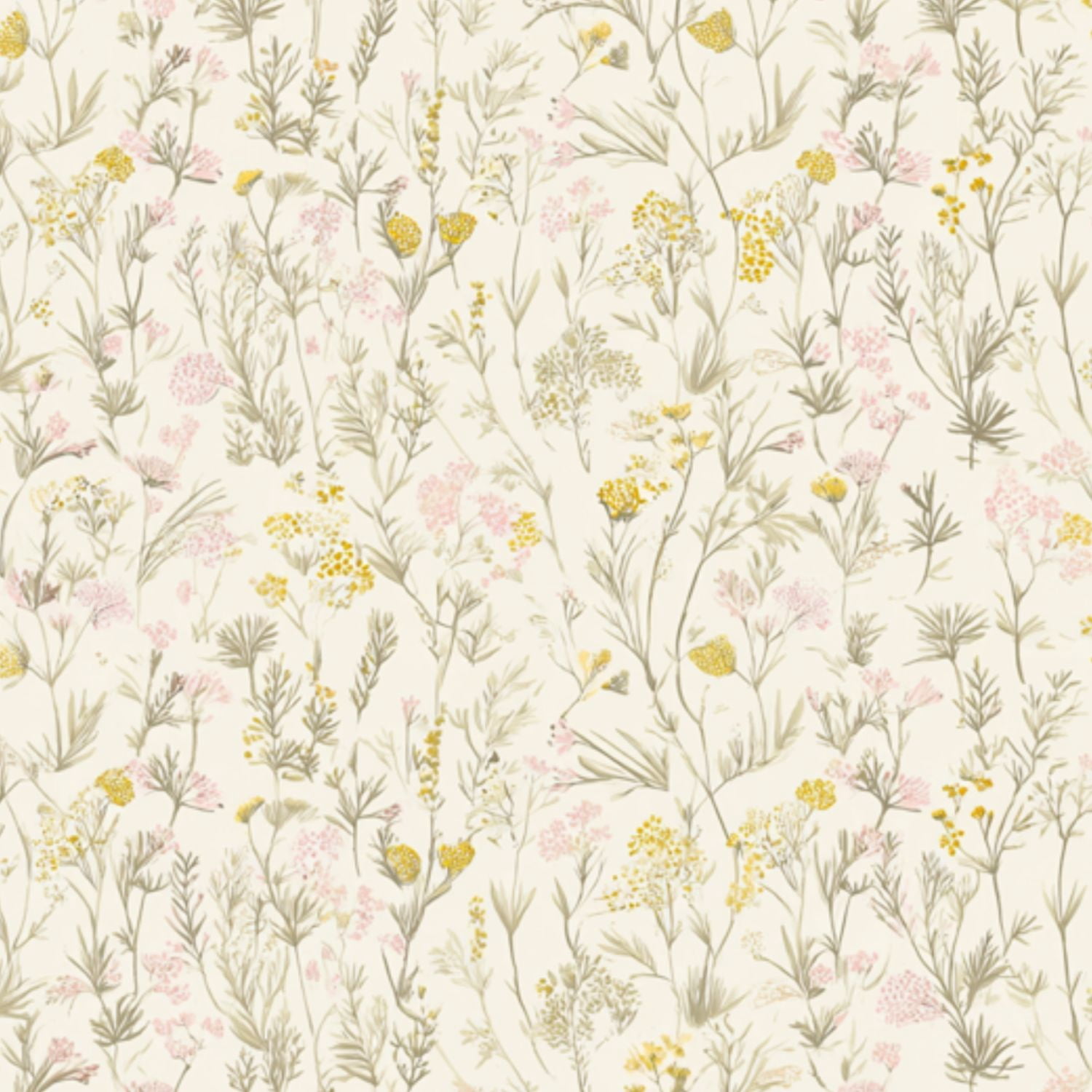 Vintage Peel and Stick Wallpaper Delicate Wildflower Yellow Pink ...