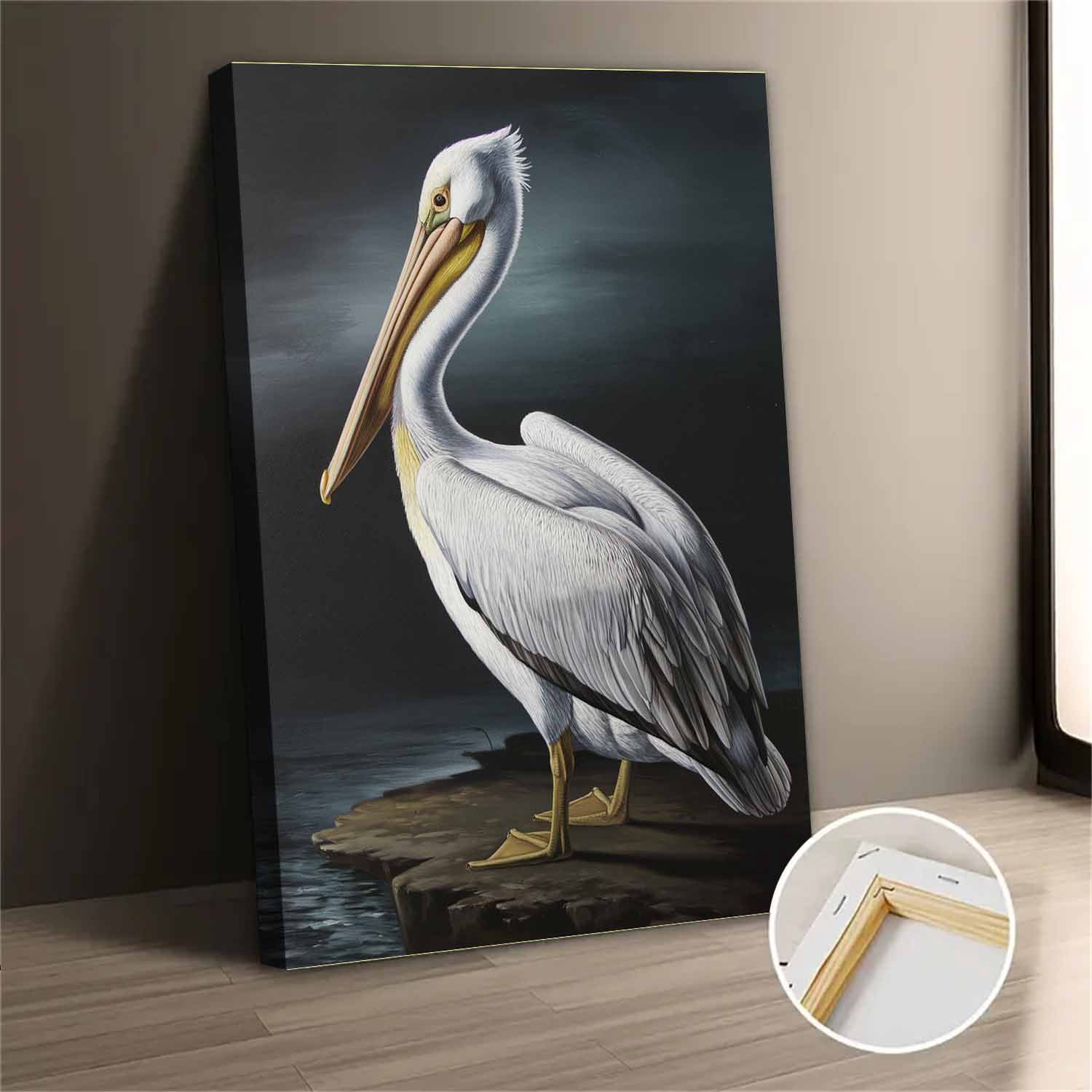 Vintage Pelican Canvas Wall Art Print for Bedroom Living Room Home ...