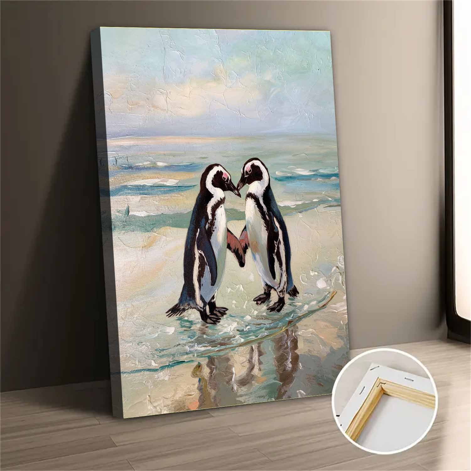 Vintage Penguin Canvas Wall Art Print for Bedroom Living Room Home ...