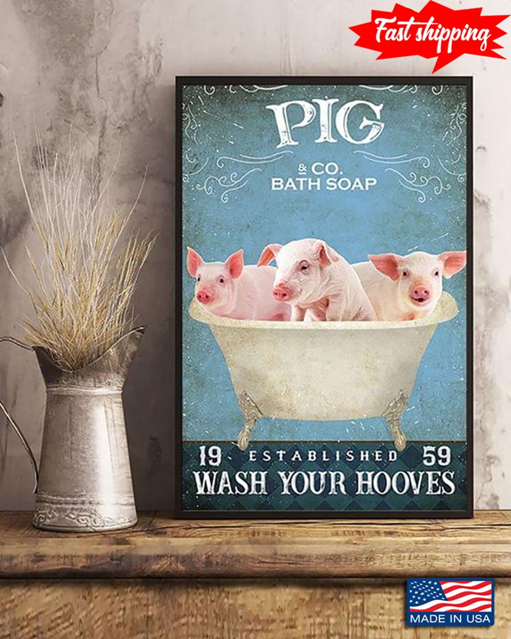 Vintage Pigs In The Bathtub Pig & Co. Bath Soap Established 1959 Wash ...