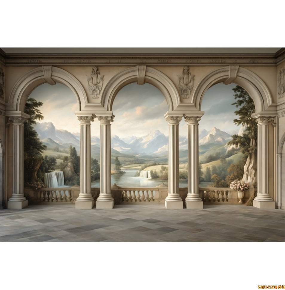 Vintage Pillar Nature Landscape Backdrop Wedding Bridal Portrait ...