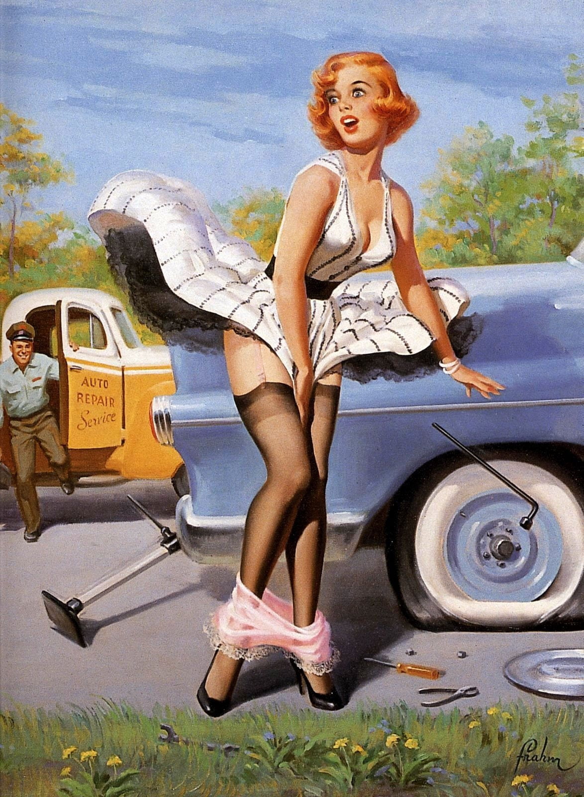 Vintage Pin Up Girl Art