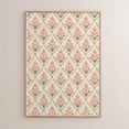 Vintage Pink Floral Bouquet Romantic Botanical Diamond Pattern ...