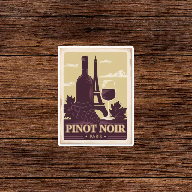 Vintage Pinot Noir Paris Wine Bottle Grapes Eiffel Tower Stickerphone ...