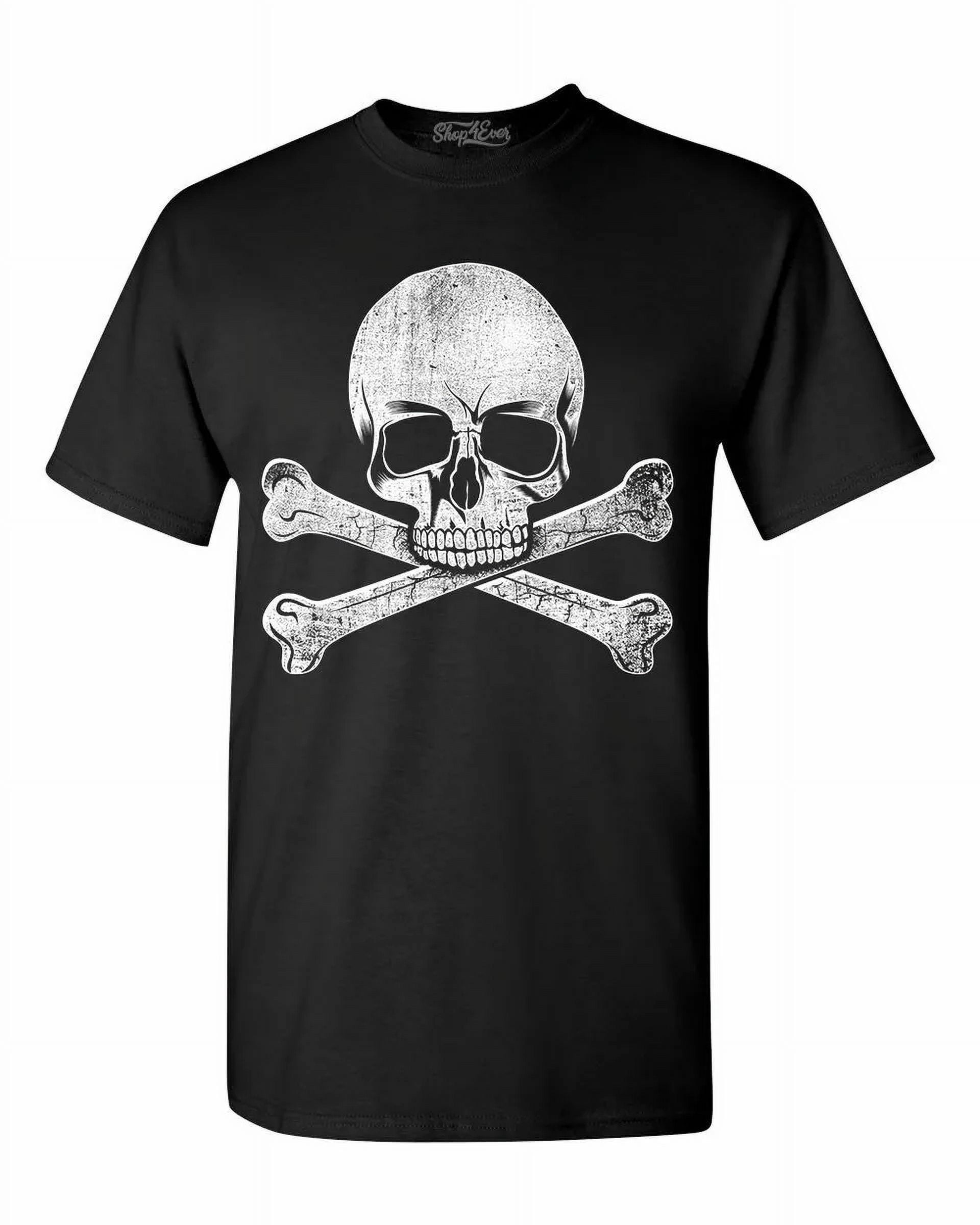 Vintage Pirate Crossbones Distressed T-Shirt Jolly Roger Halloween ...