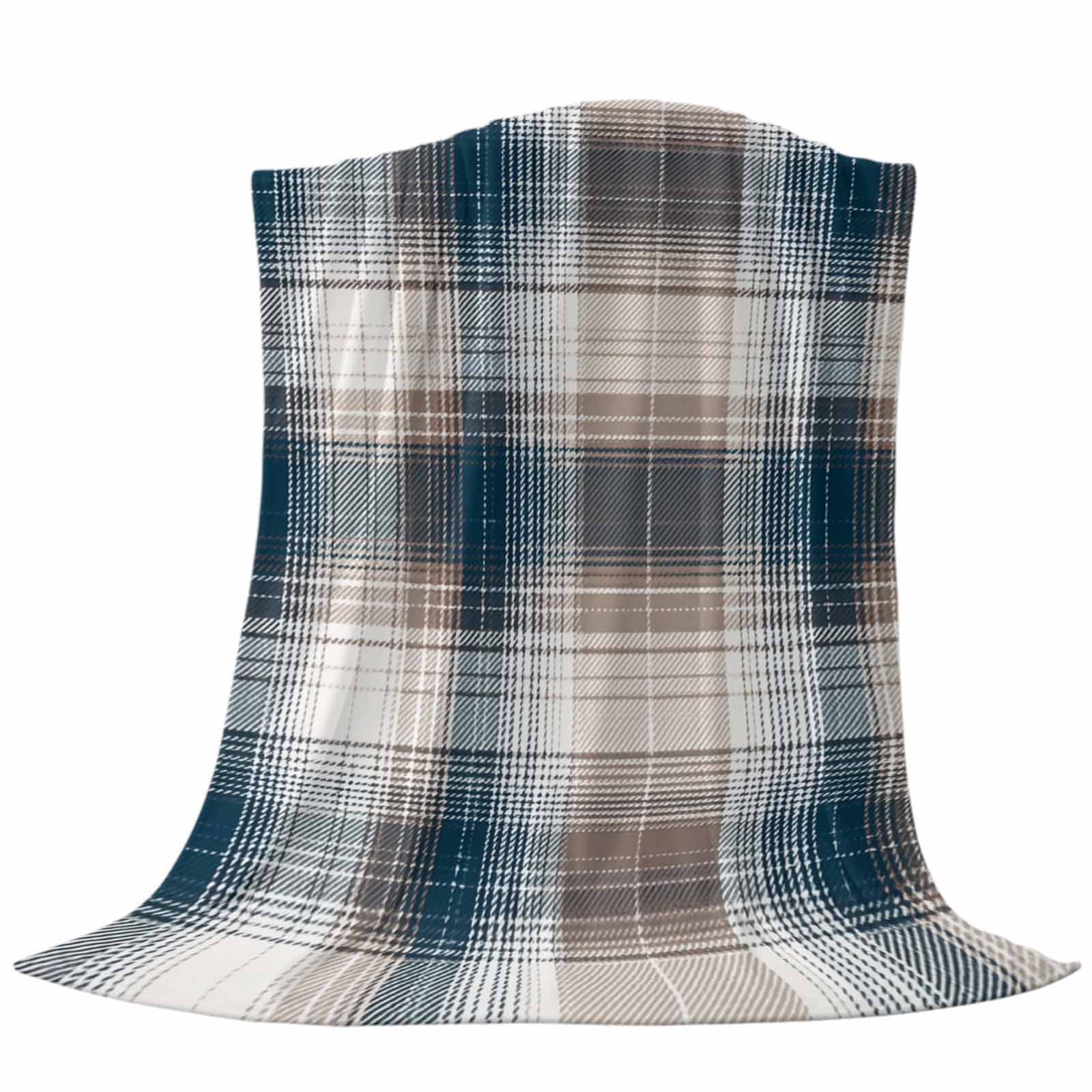 Vintage Plaid Throw Flannel Blanket Brown Navy Plaid Texture Abstract ...