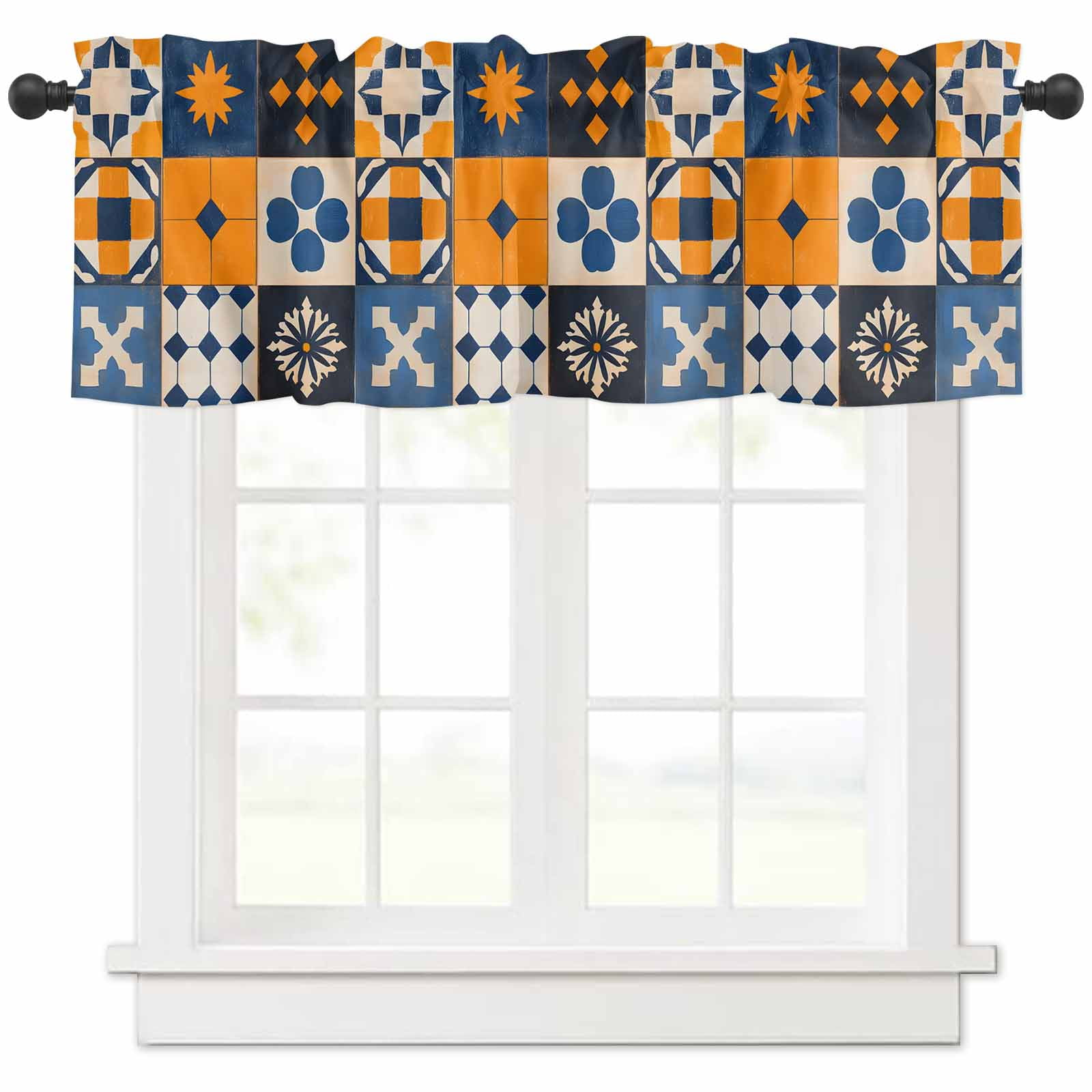 Vintage Plaid Valances for Windows Farmhouse Kitchen Curtains Valances ...
