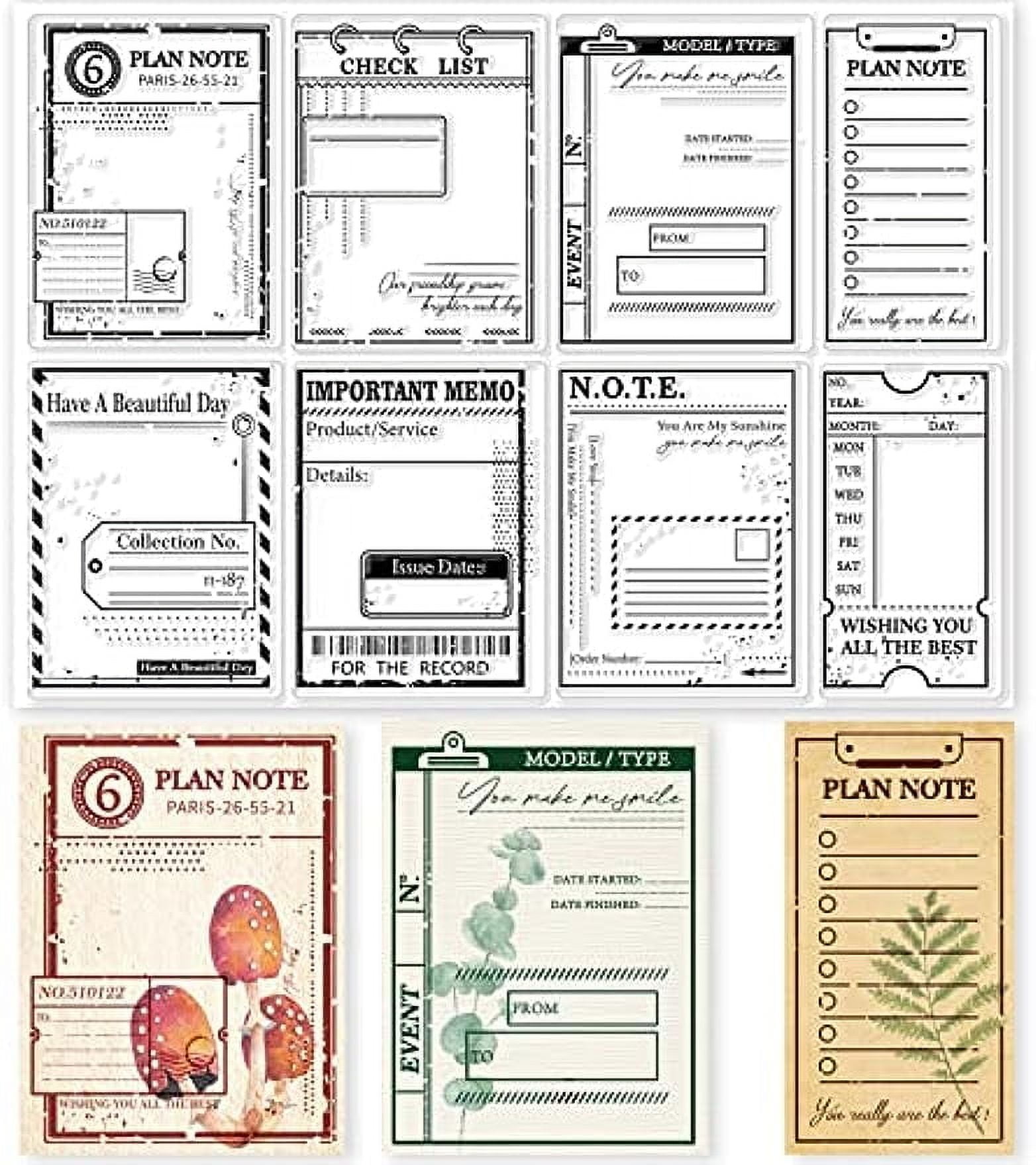 Vintage Plan Label Clear Stamps for DIY Scrapbooking Organizer Task ...