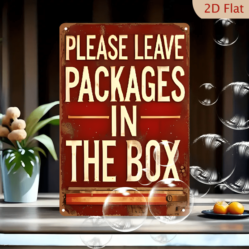 Vintage _Please Leave Packages in the Box_ Metal Sign - 8*12 Inch ...
