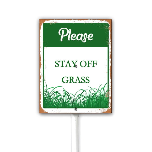 Vintage Please Stay Off Grass Lawnmower Sign, Lawn Sign, Sturdy ...
