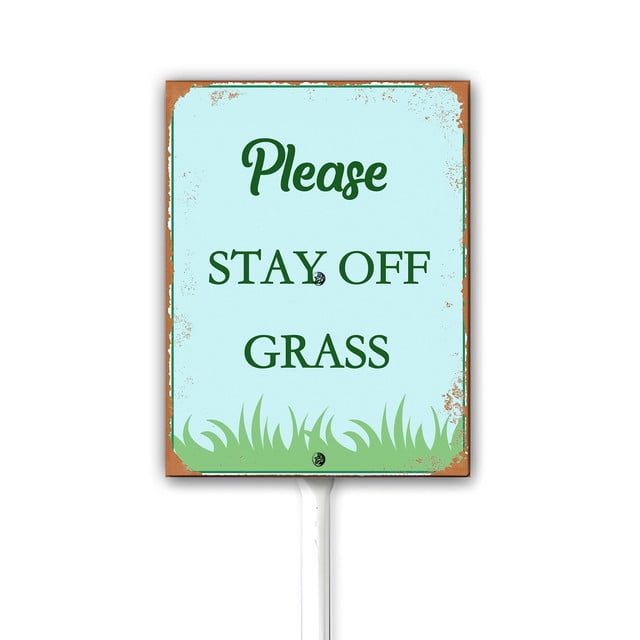 Vintage Please Stay Off Grass Lawnmower Sign, Lawn Sign, Sturdy ...