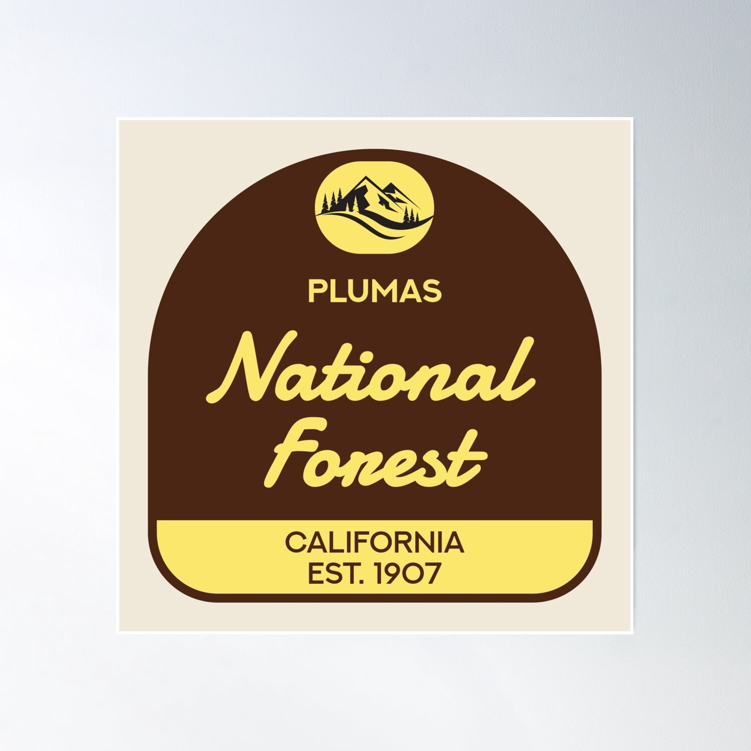 Vintage Plumas National Forest Poster Wall Art, Modern Wall Decor ...