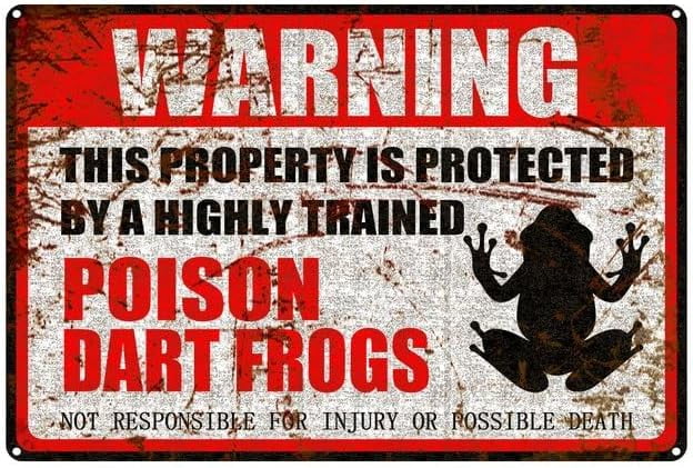 Vintage Poison Dart Frogs Aluminum Metal Sign,Warning Sign Pet Gift ...