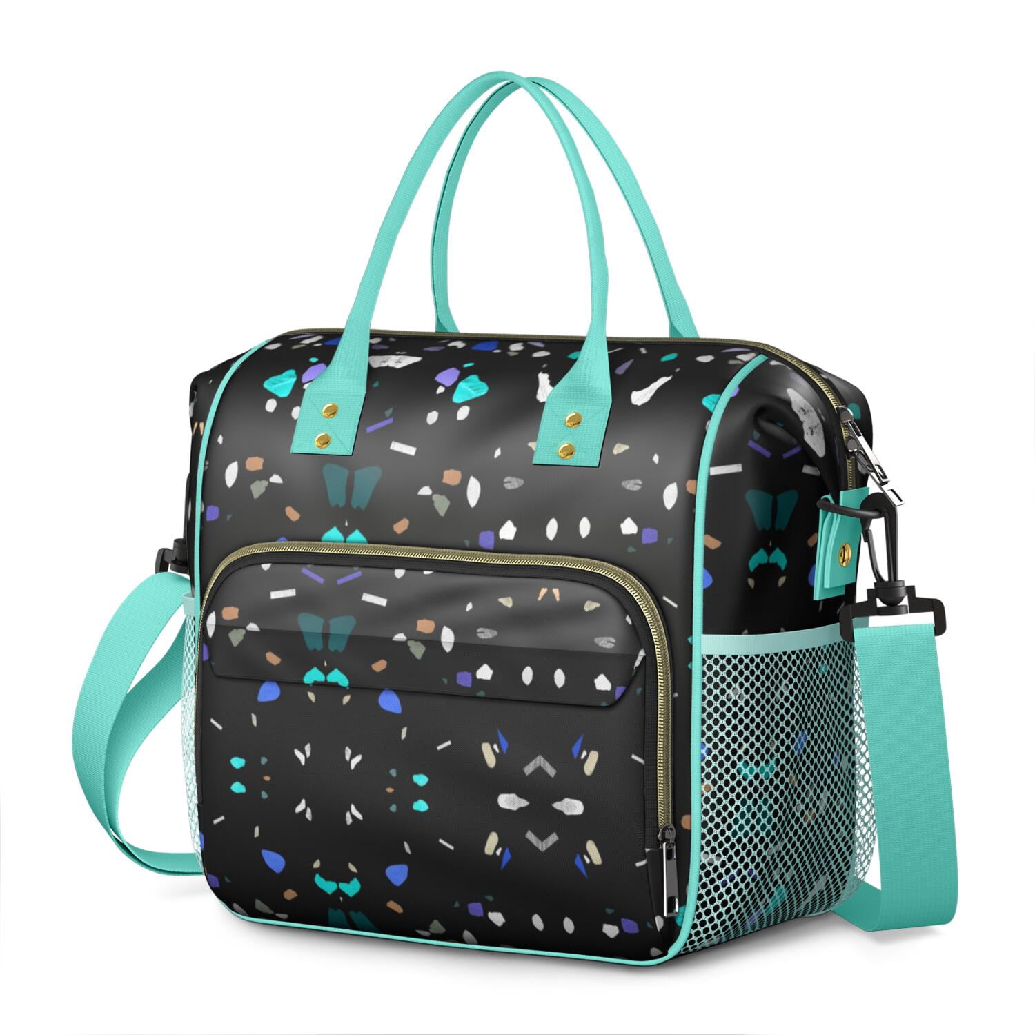 Vintage Polka Dot Lunch Bag – Dual Compartment Insulated Lunch Box with ...
