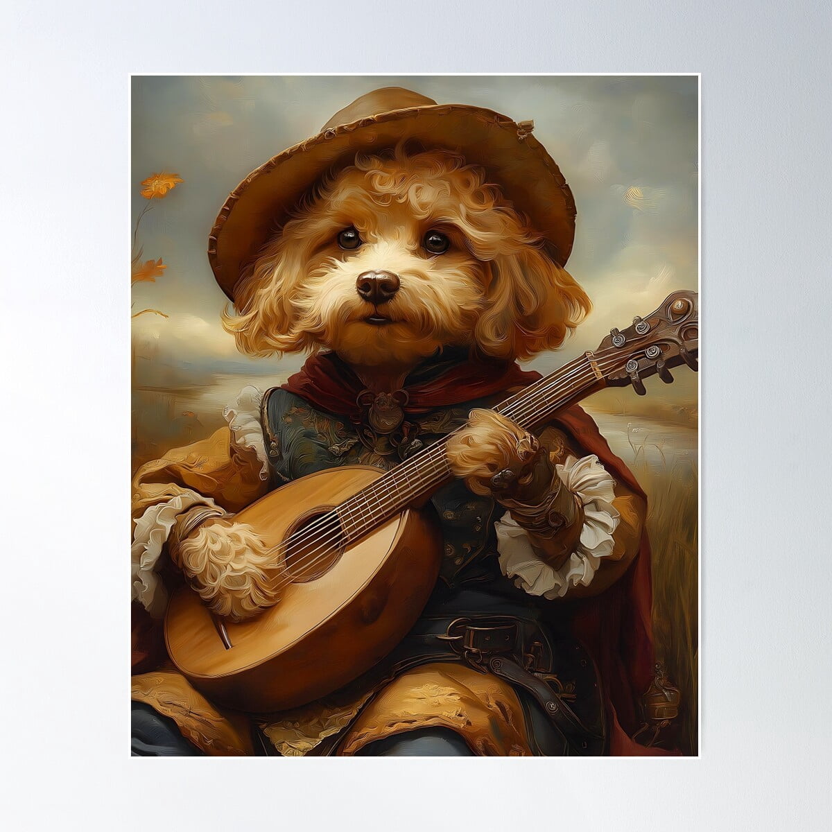 Vintage Poodle Bard In A Fantasy World Poster Wall Art, Modern Wall ...