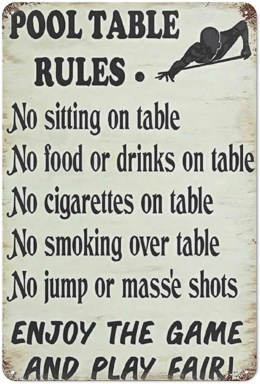 Vintage Pool Table Rules,Wall Decor Enjoy The Game And Play Fair Poster ...