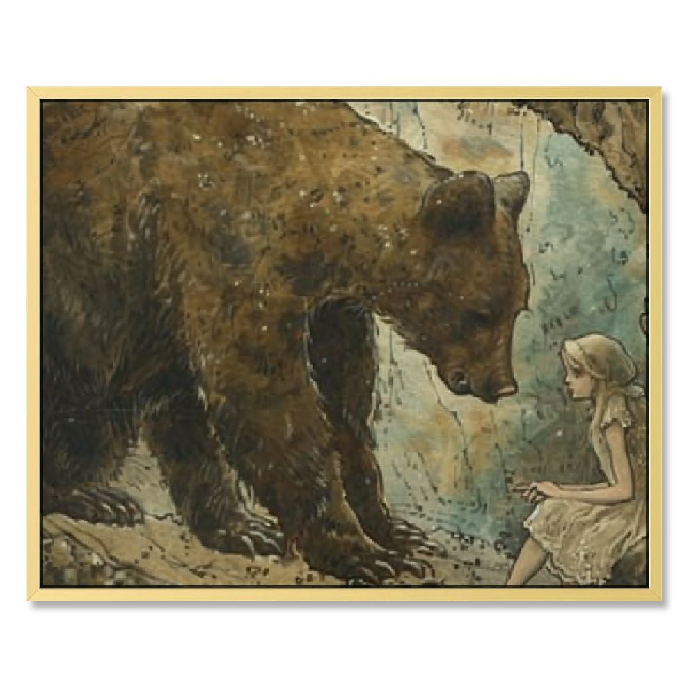Vintage Poor Little Bear Poster - A Kiss on the Nose Print - Story Book ...