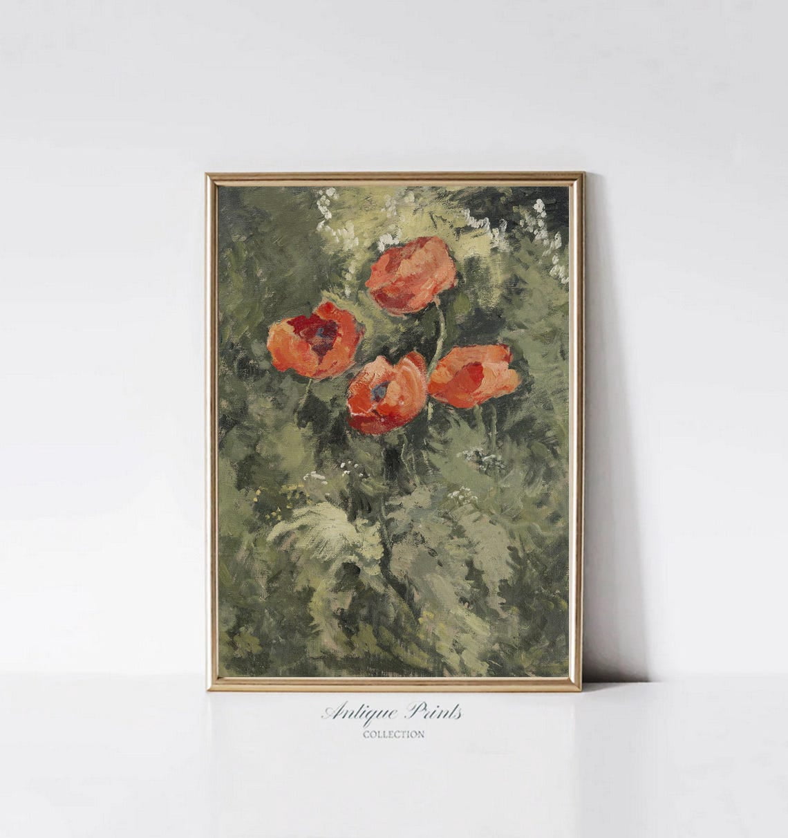 Vintage Poppies, Wildflowers Wall Art, Still Life Print, Antique ...