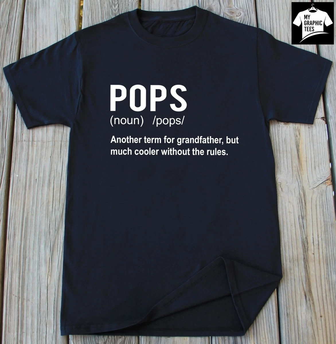 Vintage Pops Definition T-Shirt Funny Grandpa Grandfather Pop Pop ...