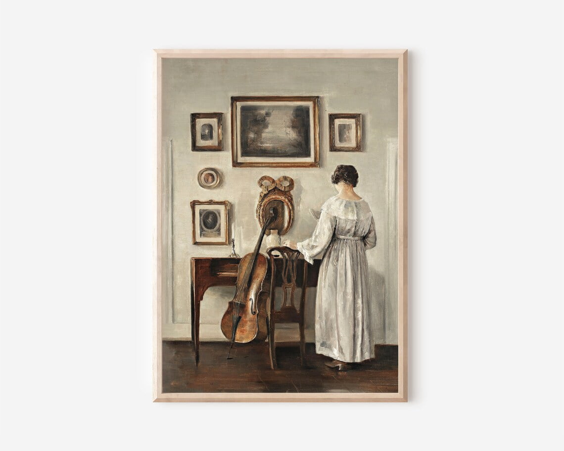 Vintage Portrait Still Life with Cello, Stretched Canvas - Walmart.com