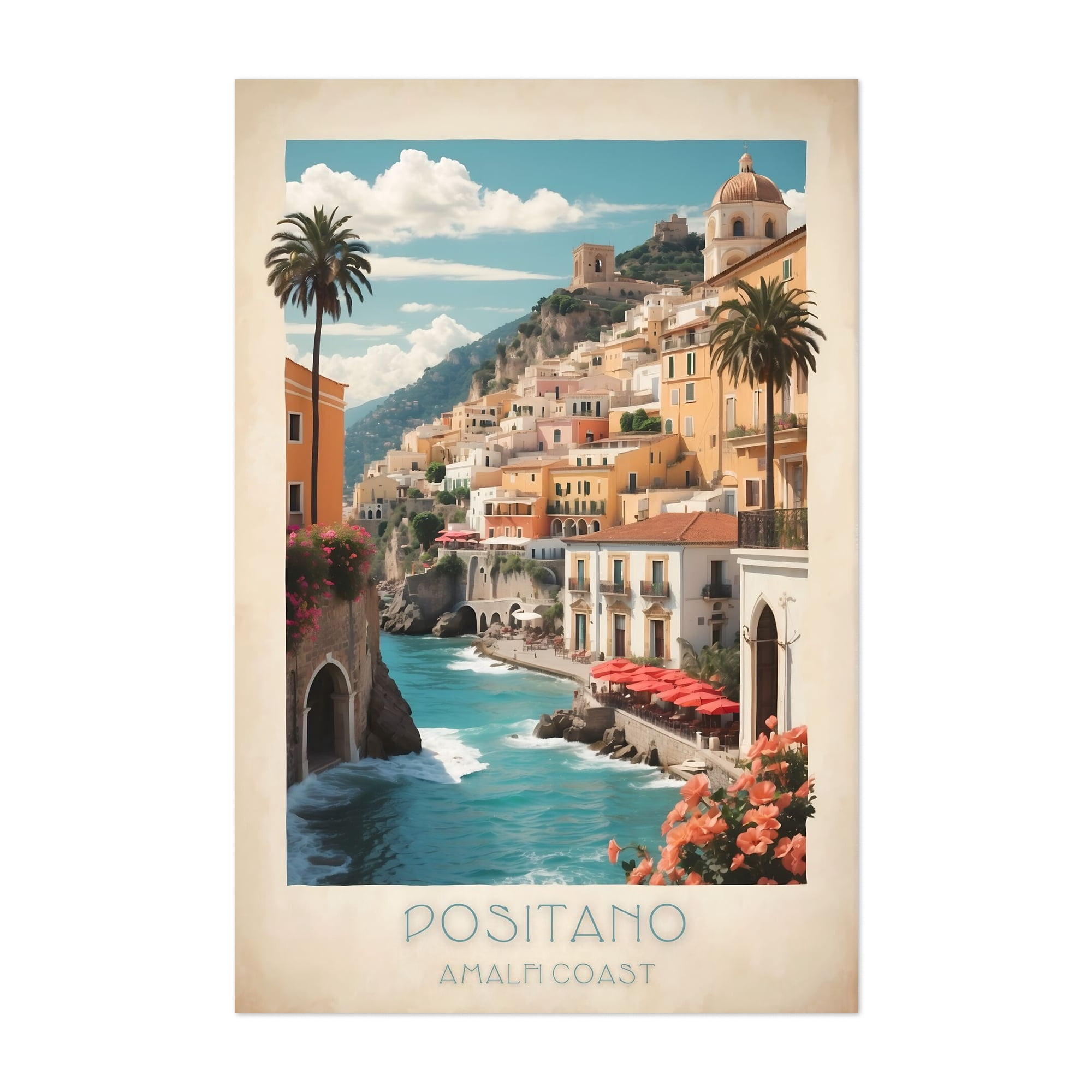 Vintage Positano Illustrations: Timeless Coastal Beauty - Positano ...
