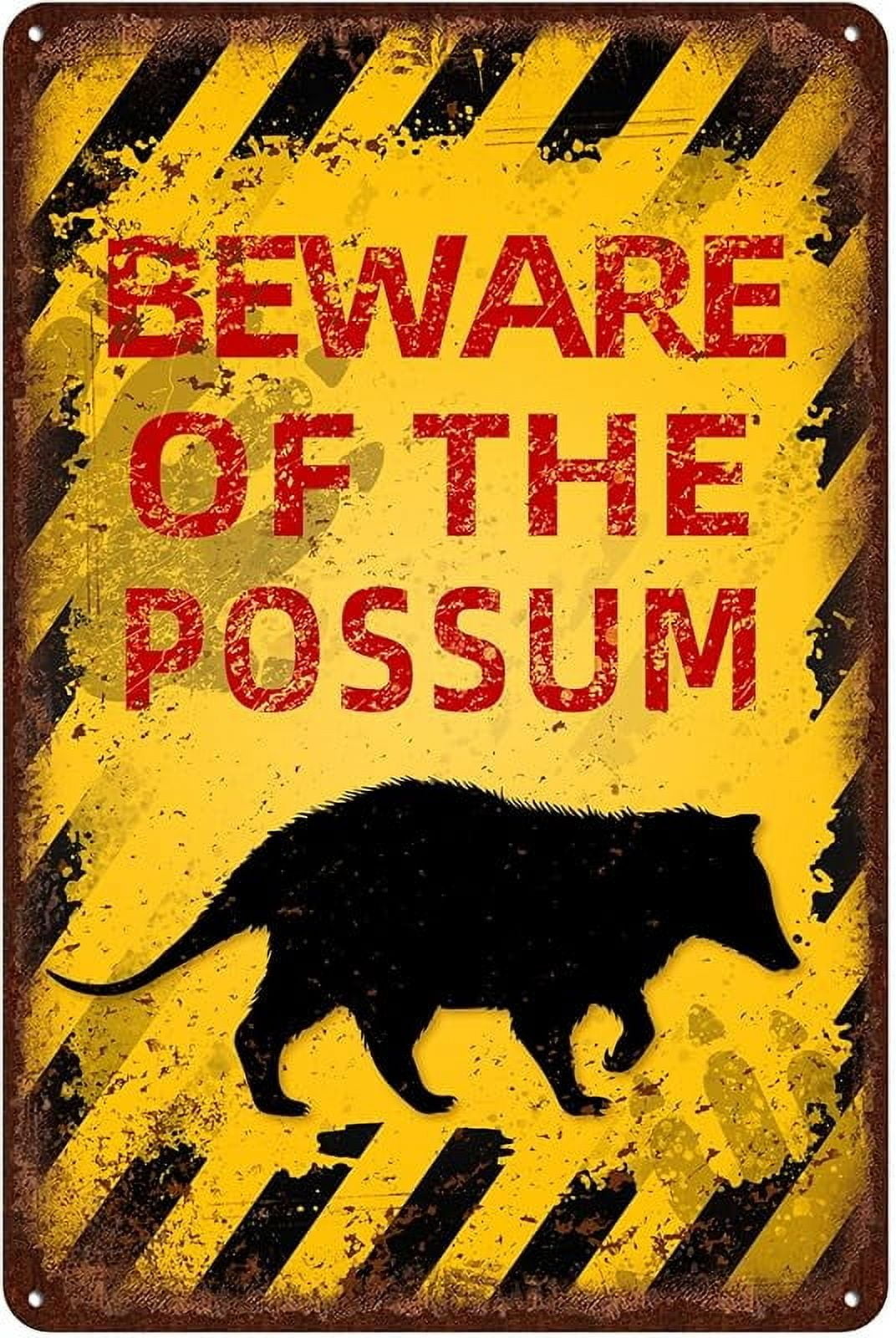 Vintage Possum Metal Sign Beware of Possum Aluminum Sign Funny Beware ...