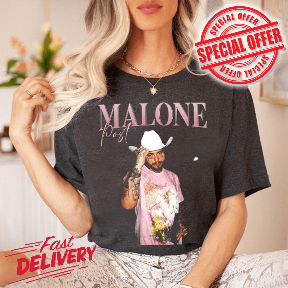 Vintage Post Malone Rap Music Merch T-Shirt Retro Post Malone Shirt ...
