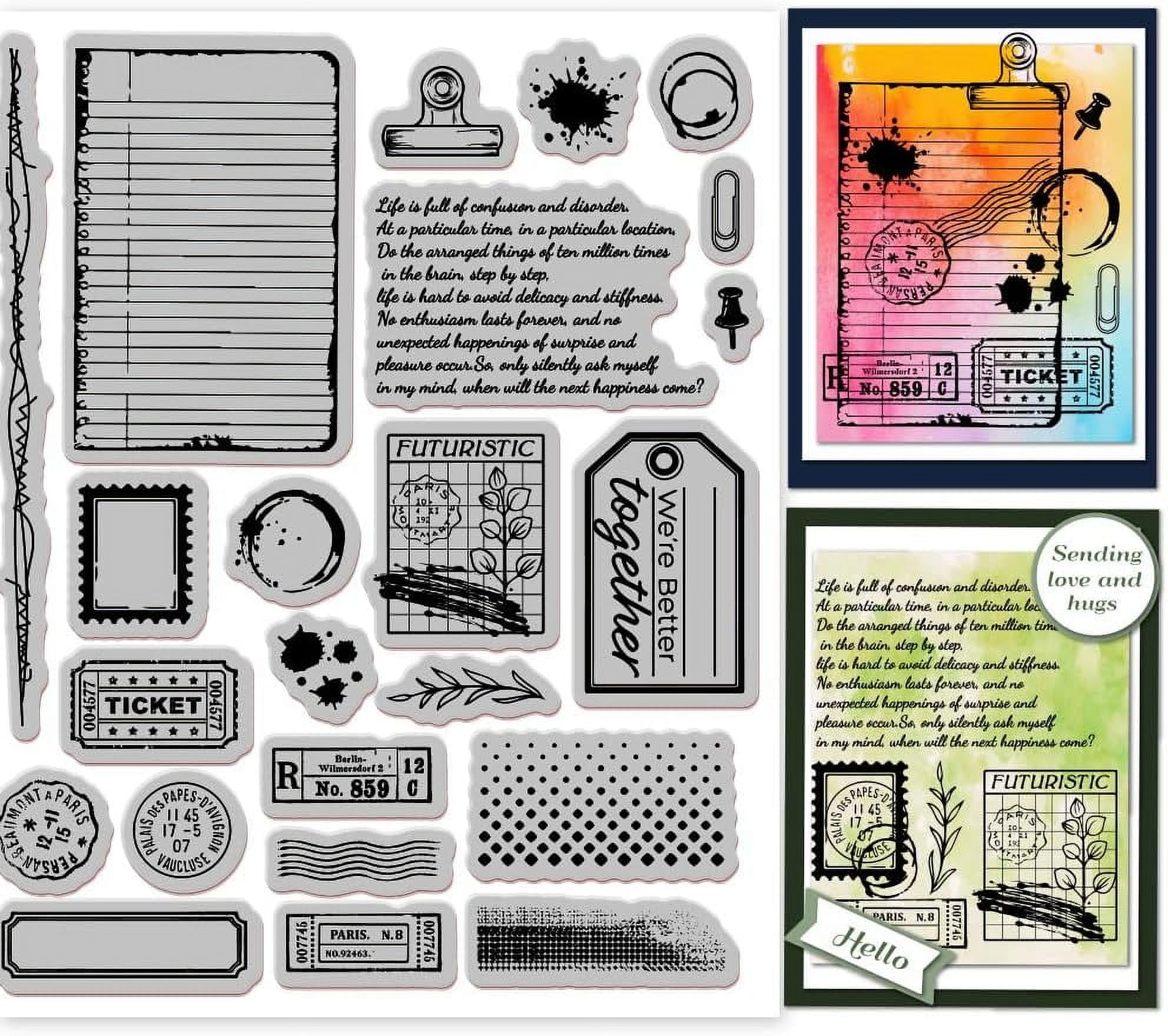 Vintage Postcard Background Cling Rubber Stamp 7.09x8.66inch Labels EVA ...