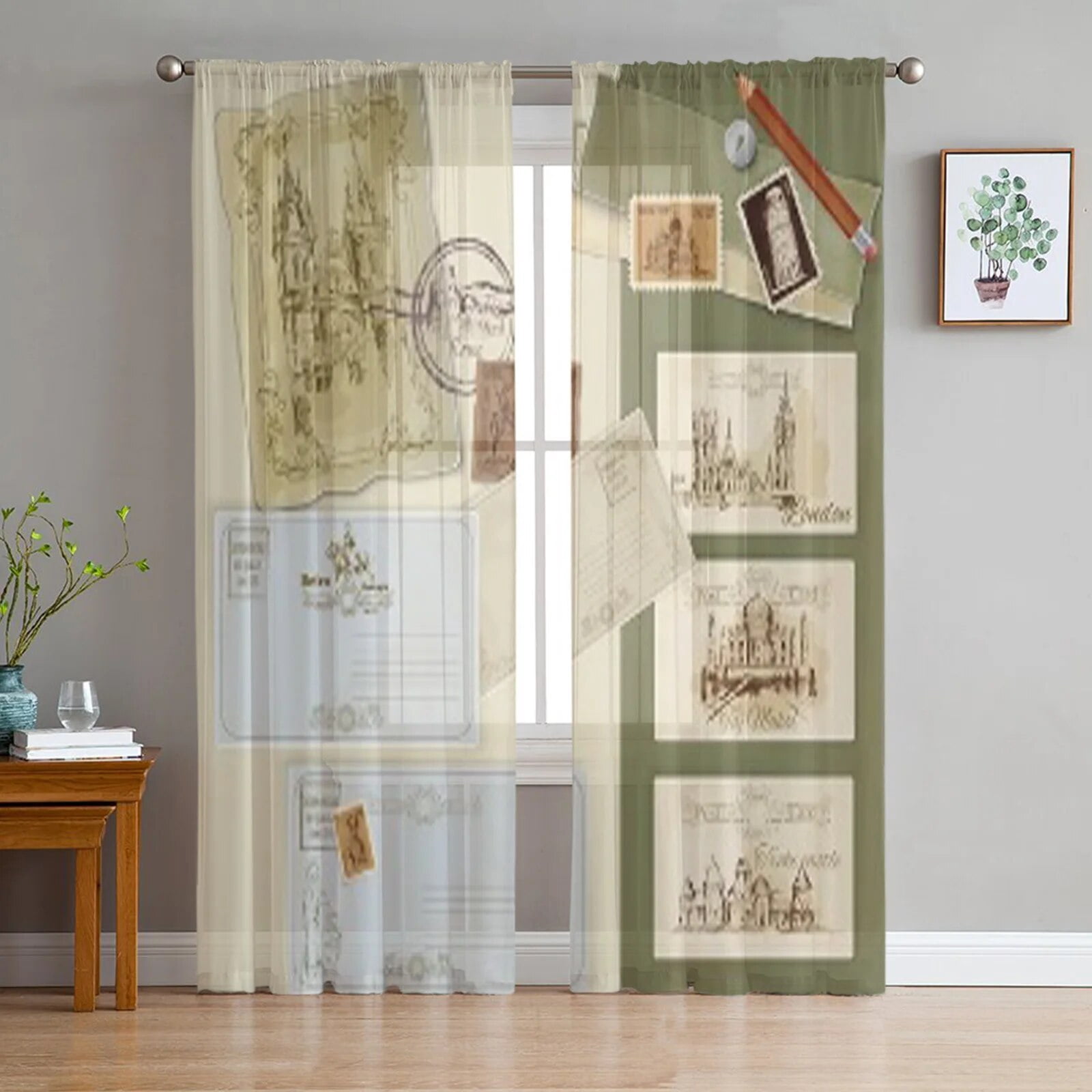 Vintage Postcards Set With World Landmarks Scrapbooking Template Sheer ...