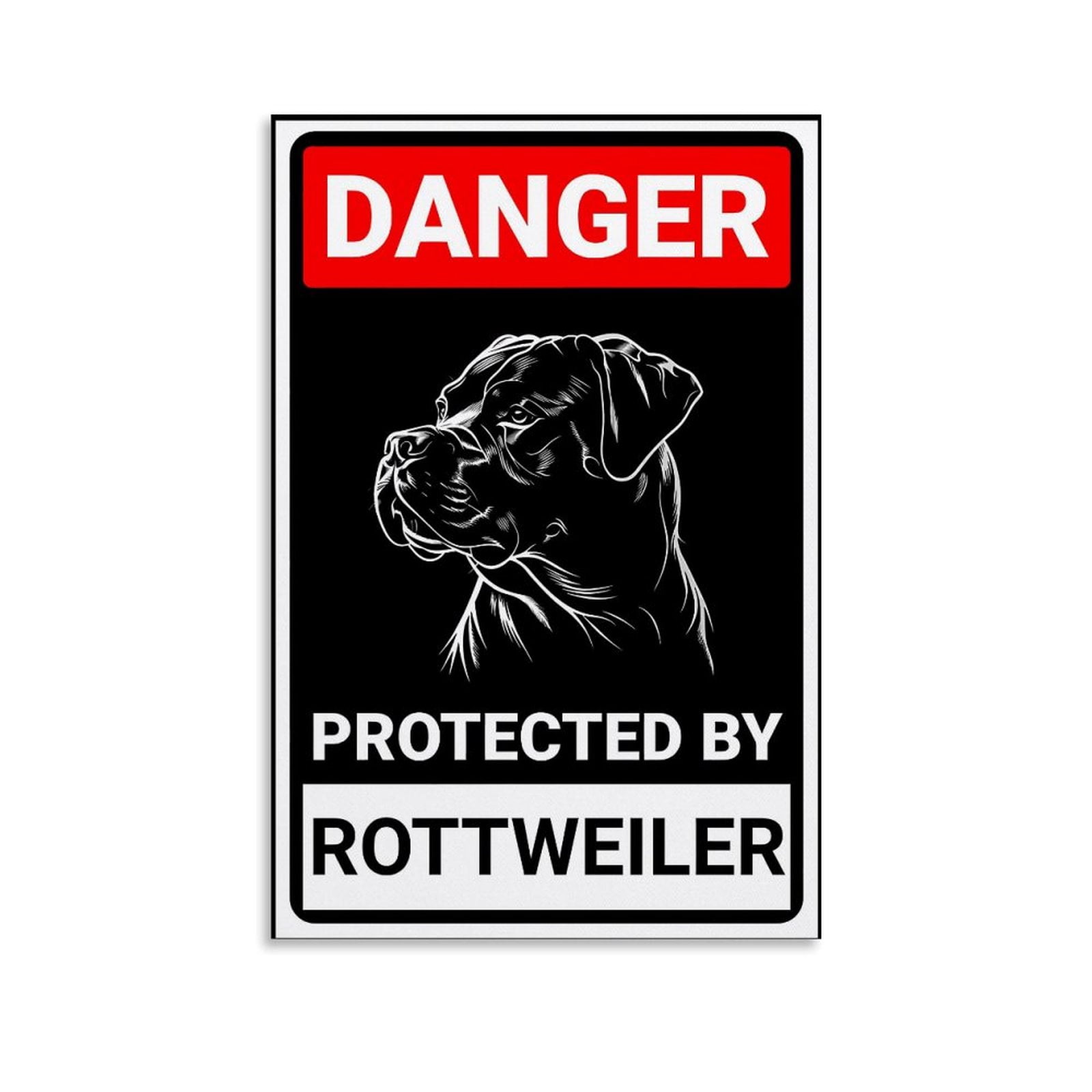 Vintage Poster Danger Protected By Rottweiler Beware Of Dog Picture ...