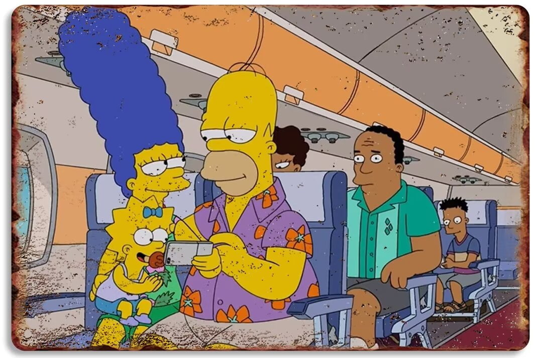 Vintage Poster Metal Sign The Simpsons And Maggie Simpson Retro Plaque ...