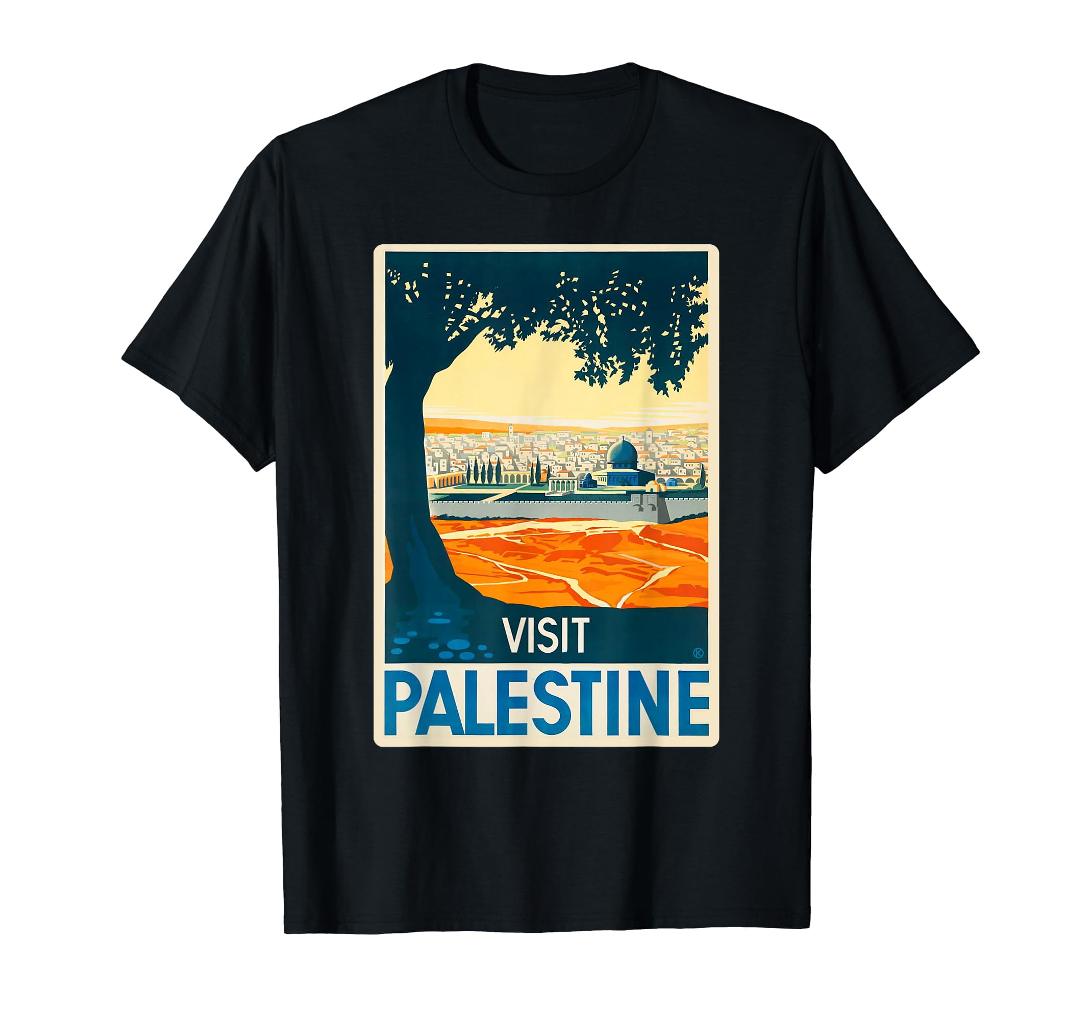 Vintage Poster Middle East T Shirt Art-Visit Palestine T-Shirt ...