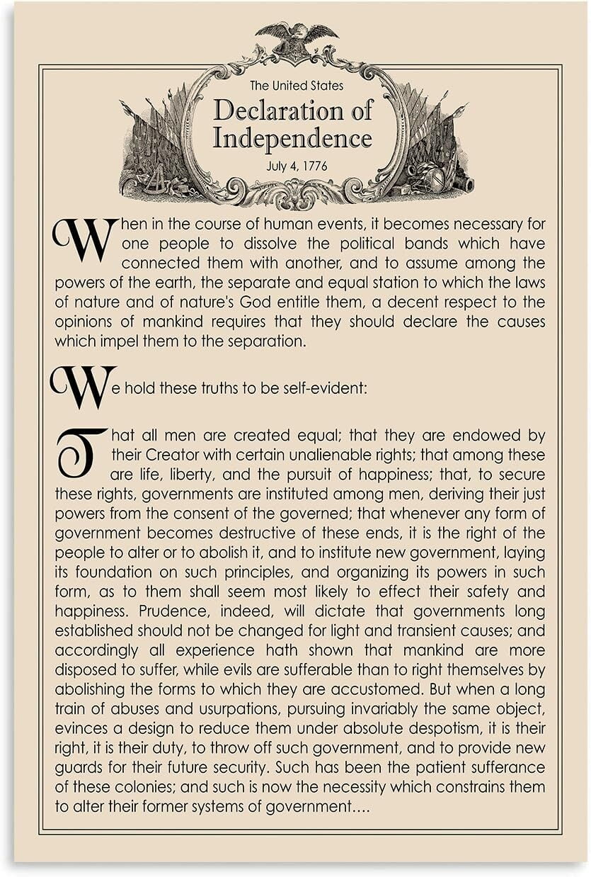 Vintage Poster The U.S. Constitution Declaration of Independence US ...