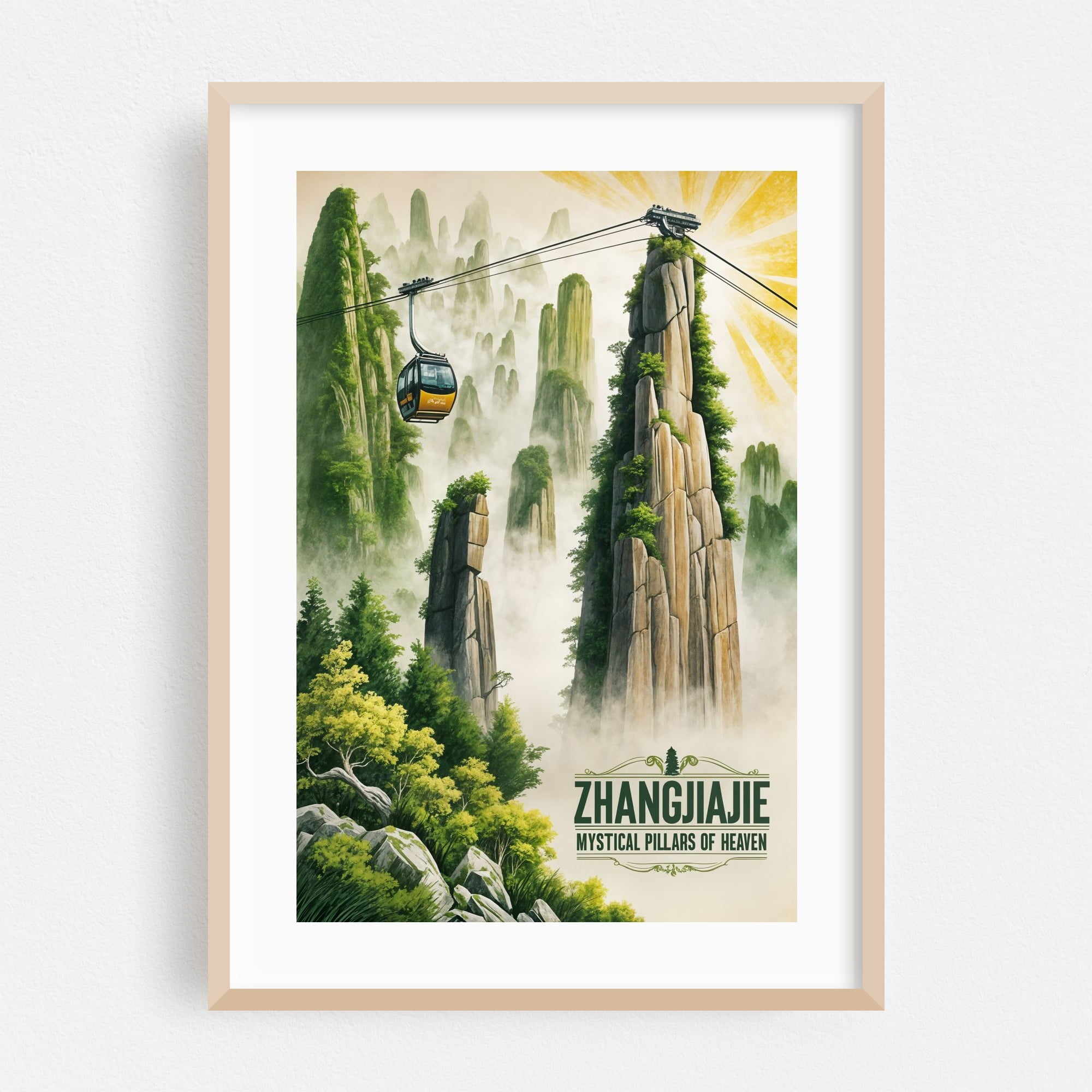 Vintage Poster of Zhangjiajie – China's Natural Wonder - Zhangjiajie ...
